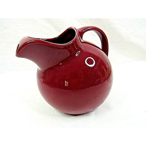 Hall | Dining | Vintage Hall Ball Pitcher With Ice Tilt Lip Burgundy ...